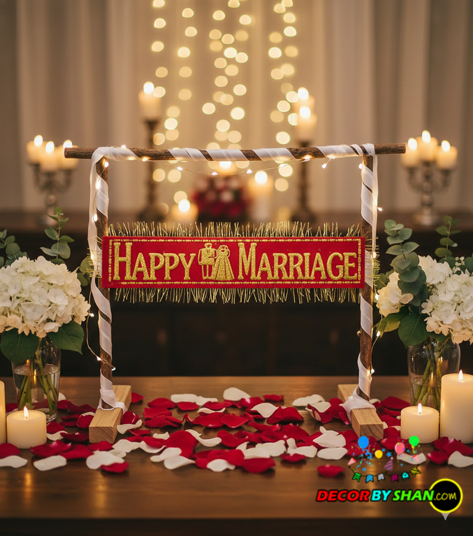 Happy Marriage Velvet Patti Banner – Decor by Shan